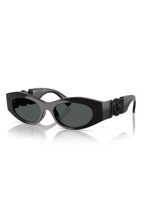 Versace 51mm Oval Sunglasses - Black