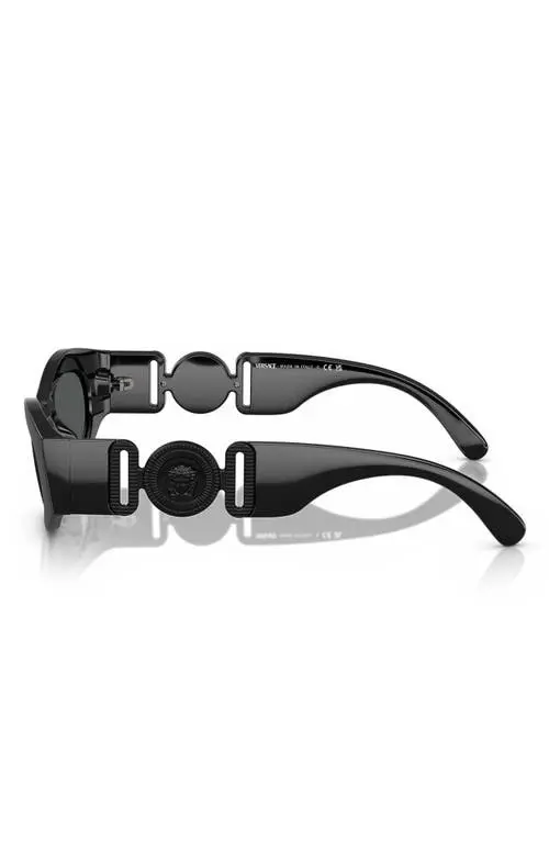 Versace 51mm Oval Sunglasses - Black