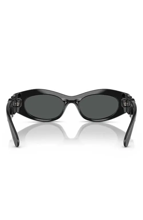 Versace 51mm Oval Sunglasses - Black