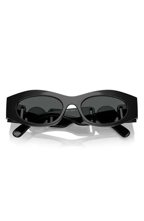 Versace 51mm Oval Sunglasses - Black