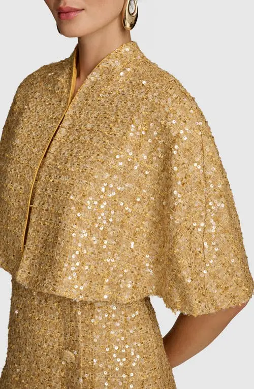 green emerald velvet dress Donna Karan Goldtone Gradient Sequin Dress main image 1