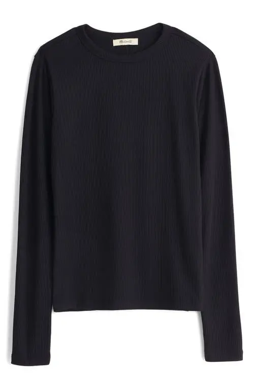 Madewell Drapey Long Sleeve Rib T-shirt - Jet Black