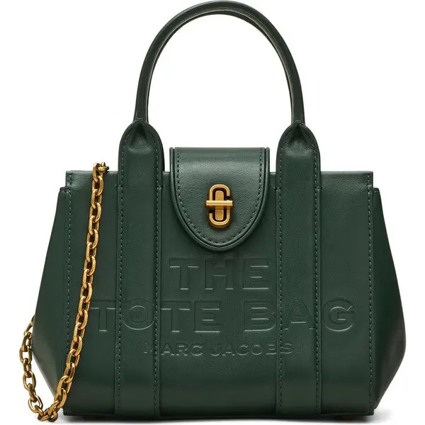 Marc Jacobs Mini Turnlock Leather Crossbody Tote In Ivy - 40% Off