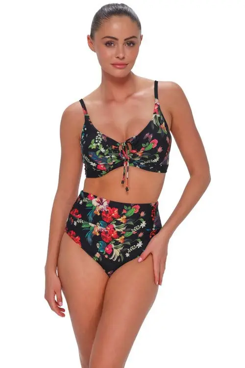SUNSETS Kauai Keyhole Bikini Swimsuit Top - Fleur Noire