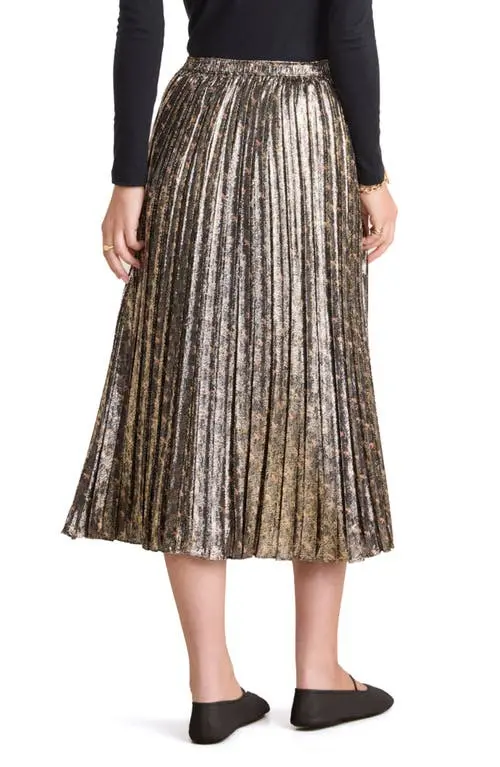 Vineyard Vines Metallic Pleated Midi Skirt