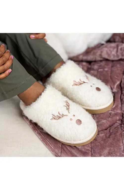 Minnetonka Reindeer Wool-blend Scuff Slipper