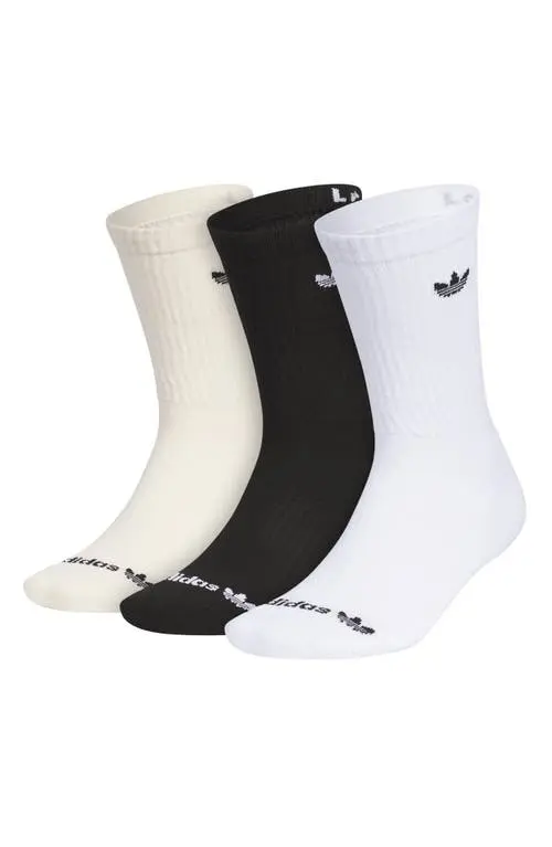 Adidas Assorted Trefoil Performance Crew Socks Pack Of 3 - White/ Black/ Wonder White