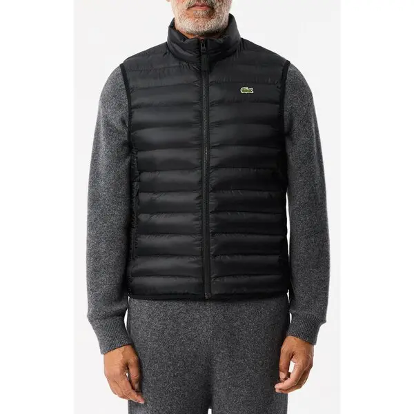 Lacoste Water Repellent Puffer Vest - Black