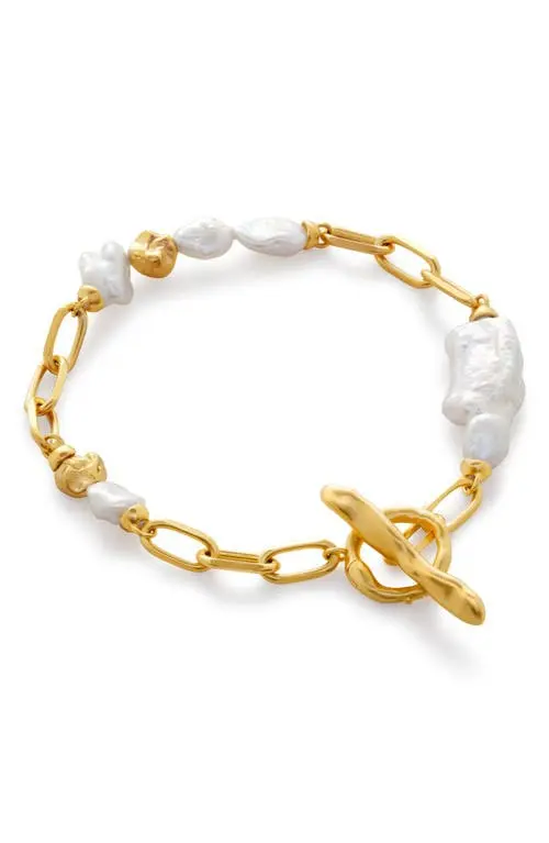 Monica Vinader X Amy Powney Keshi Pearl Bracelet - 18ct Gold Vermeil / Pearl