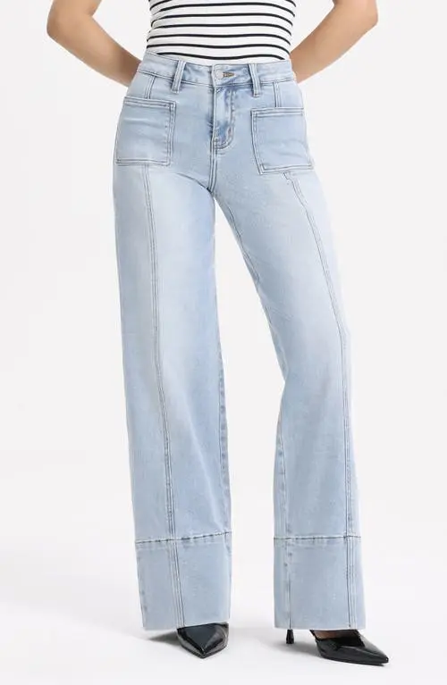 BAYEAS Katia Patch Pocket Wide Leg Jeans - Horizon