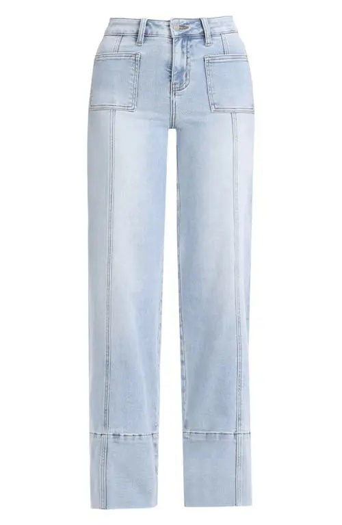 BAYEAS Katia Patch Pocket Wide Leg Jeans - Horizon