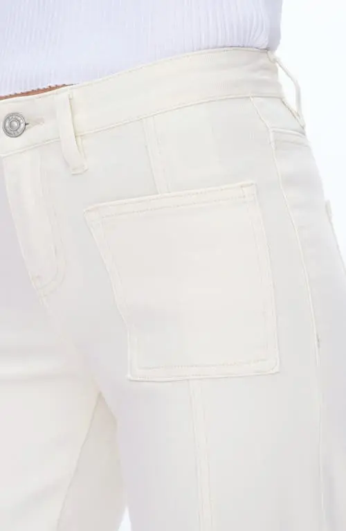 BAYEAS Katia Patch Pocket Wide Leg Jeans - Off White