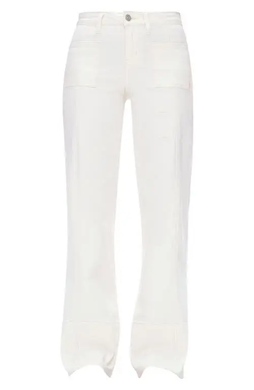 BAYEAS Katia Patch Pocket Wide Leg Jeans - Off White