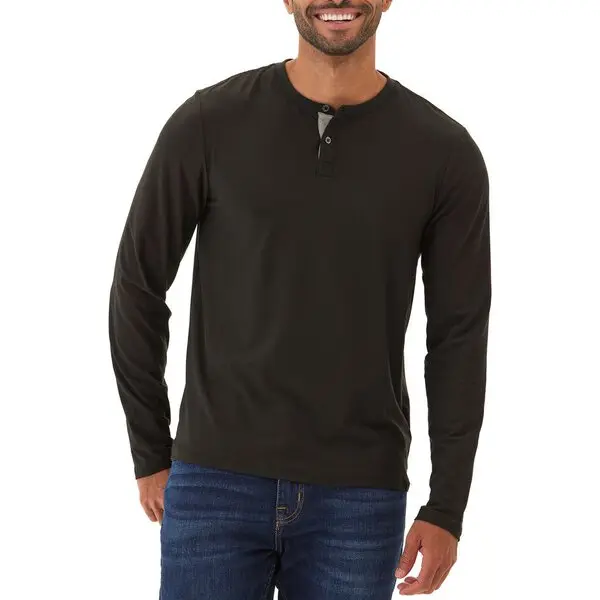 THREADS 4 THOUGHT Frederick Luxe Stretch Jersey Henley - Black