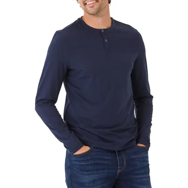 THREADS 4 THOUGHT Frederick Luxe Stretch Jersey Henley - Stargazer