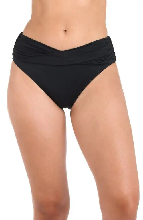 La Blanca Island Goddess Twist Bikini Bottom - Black