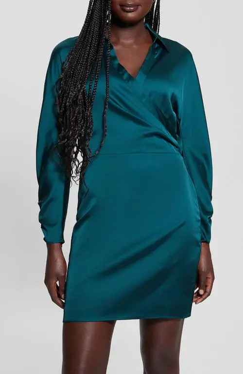 Guess Tanya Long Sleeve Satin Dress
