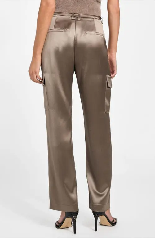 Guess Megan Satin Cargo Pants - Taupe