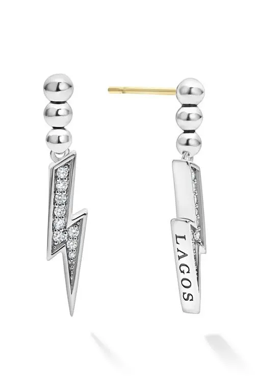 Lagos Caviar Spark Diamond Lightning Drop Earrings