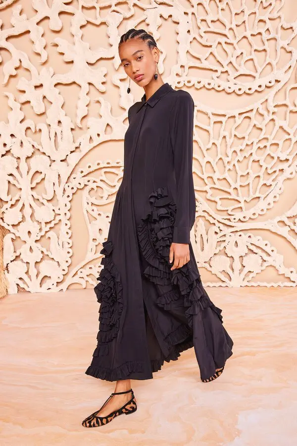 green emerald velvet dress Gaelle Silk High Waist Maxi Skirt - Desert Rose Dusty Pink Satin Tiered Maxi  Skirt