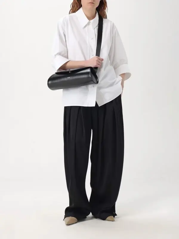 JIL SANDER Small Leather Shoulder Bag - Black