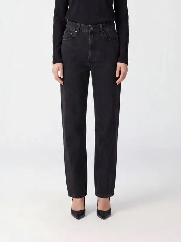 ANINE BING Hugh High-waisted Straight-leg Jeans - Black