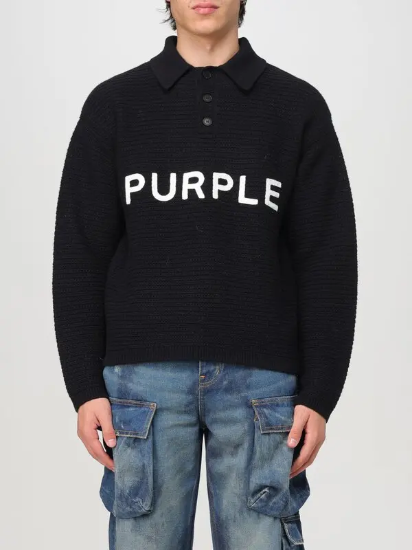 PURPLE BRAND Logo Knit Polo