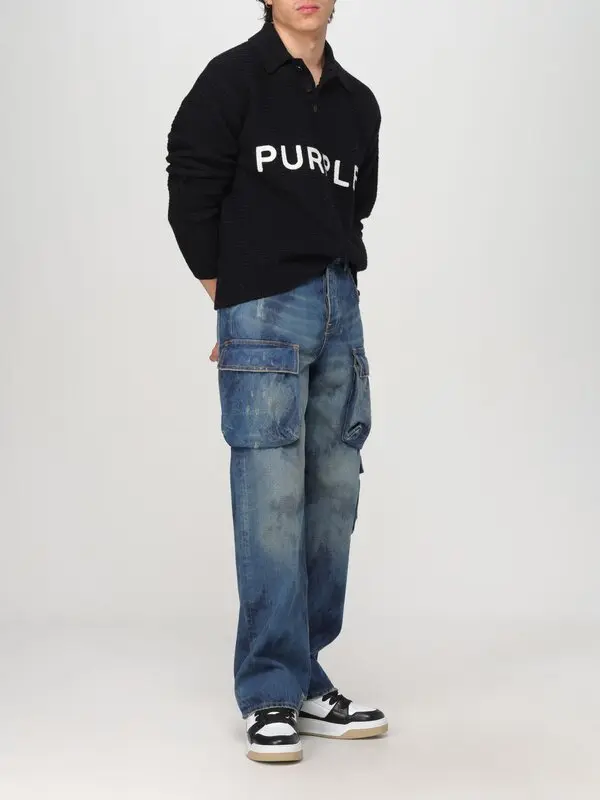 PURPLE BRAND Logo Knit Polo