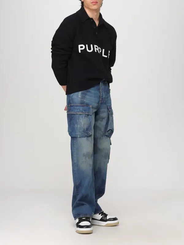 PURPLE BRAND Logo Knit Polo