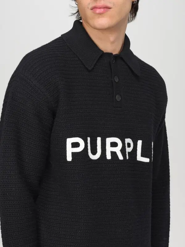 PURPLE BRAND Logo Knit Polo