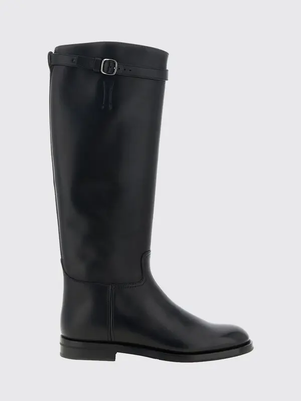 Church's Michelle Knee-high Calfskin Leather Boots With Side Buckle