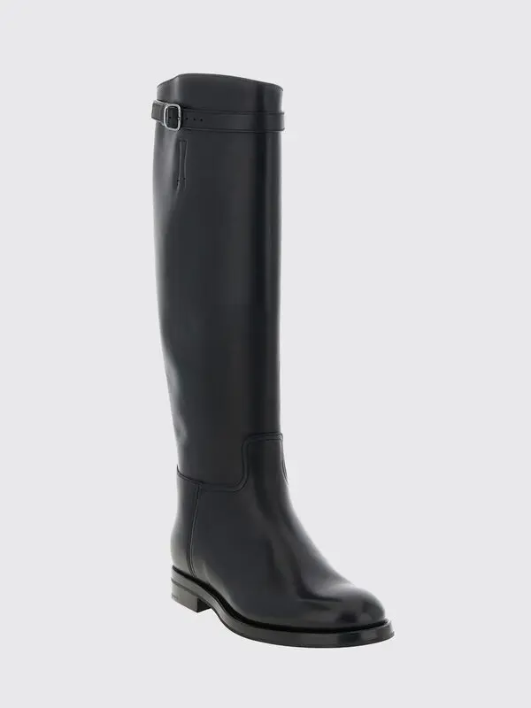 Church's Michelle Knee-high Calfskin Leather Boots With Side Buckle