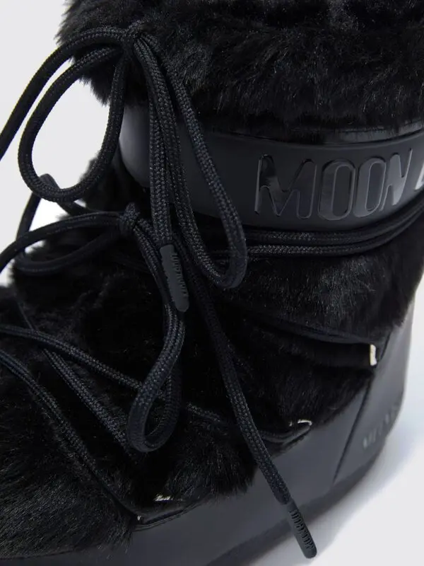 Moon Boot Icon Low Faux Fur Lace-up Snow Boots - Black