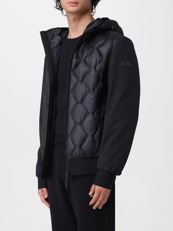Peuterey Quilted Bomber Jacket With Hood - Blue