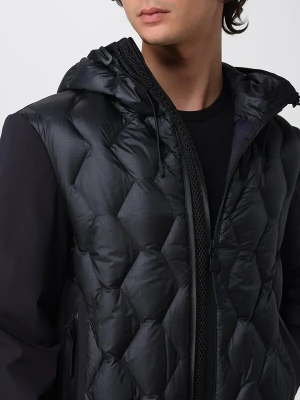 Peuterey Quilted Bomber Jacket With Hood - Blue
