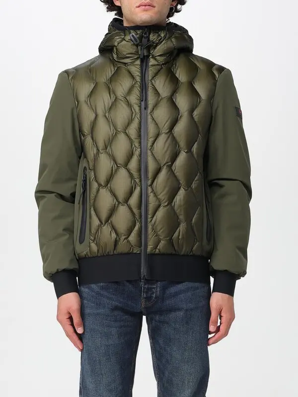 Peuterey Quilted Bomber Jacket With Hood - Green