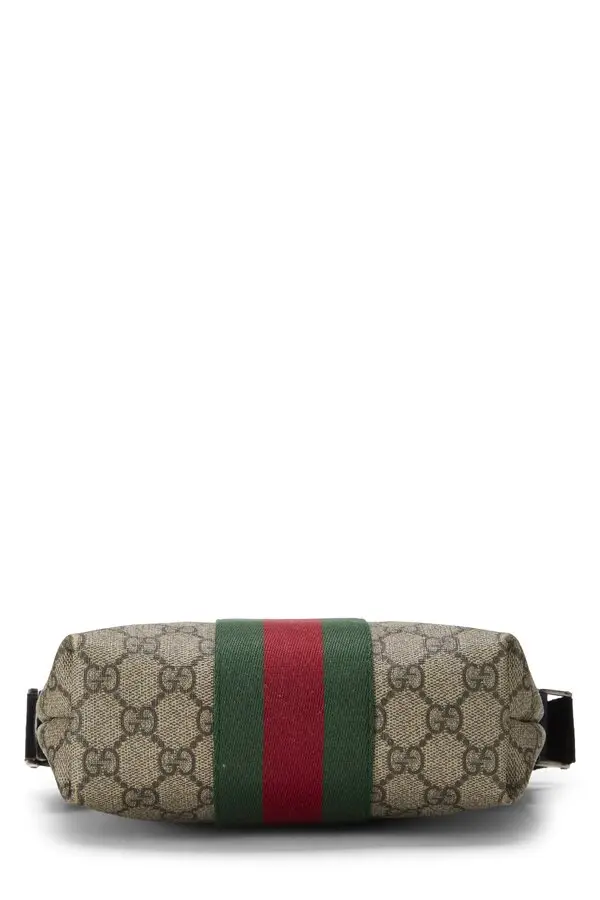 Gucci Original Gg Supreme Canvas Web Flat Messenger - Black