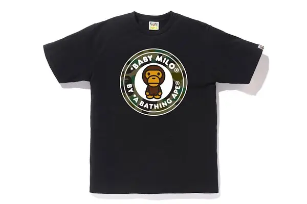 A BATHING APE 1st Camo Milo Busy Works Tee Shirt - Black/green
