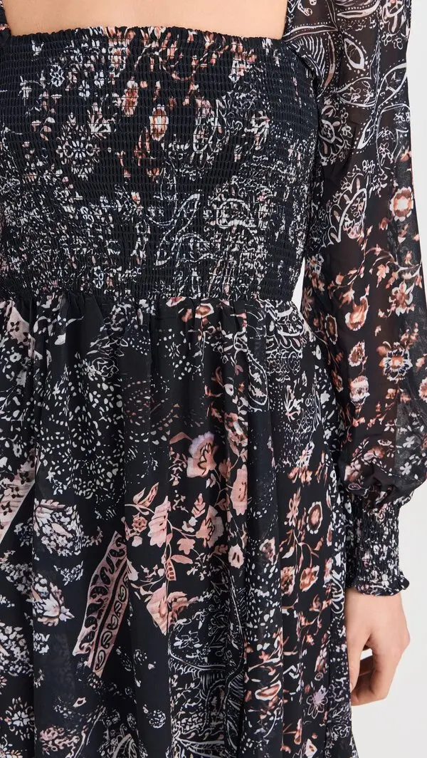 O.P.T Classic Smocked Maxi Dress In Black Multi Print - 75% Off |  Editorialist