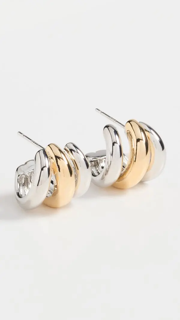 Shashi Triple Two-toned Hoop Earrings