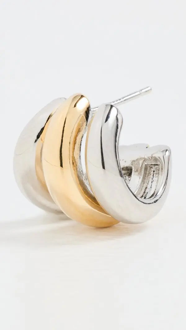 Shashi Triple Two-toned Hoop Earrings