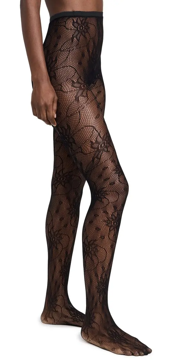 STEMS Wildflower Fishnet Tights - Black