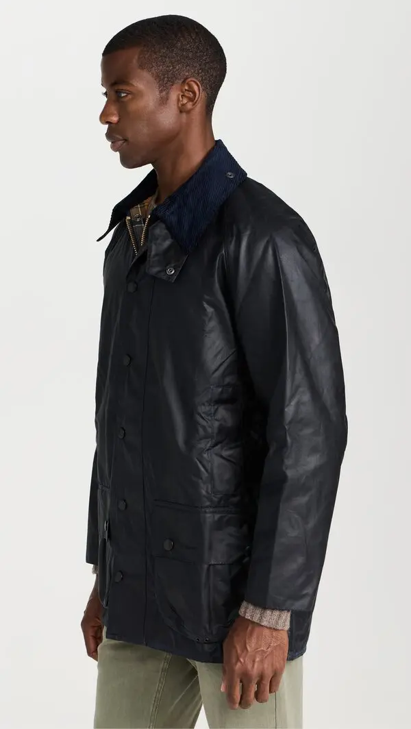 Barbour Beaufort Waxed Jacket - Navy