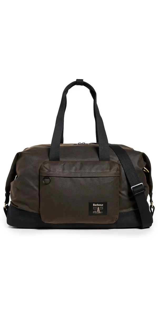 Barbour Field Wax Duffle Bag - Olive/black