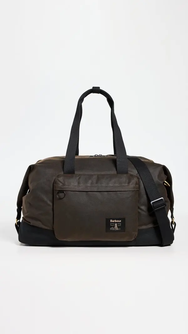 Barbour Field Wax Duffle Bag - Olive/black