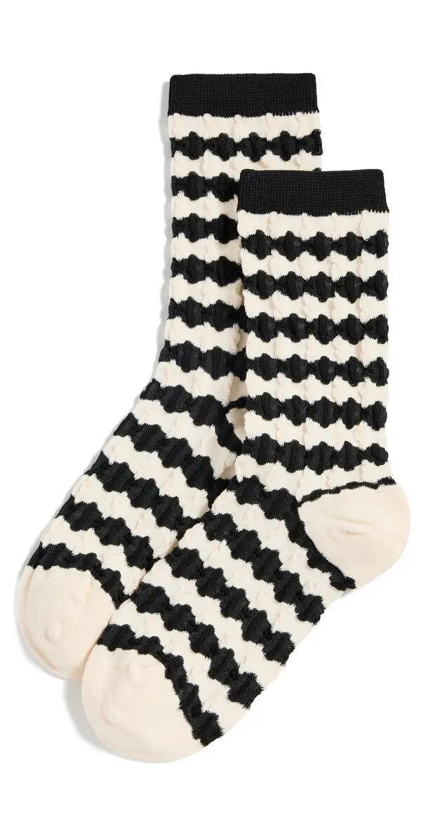 STEMS Magic Texture Wool Blend Socks - Black