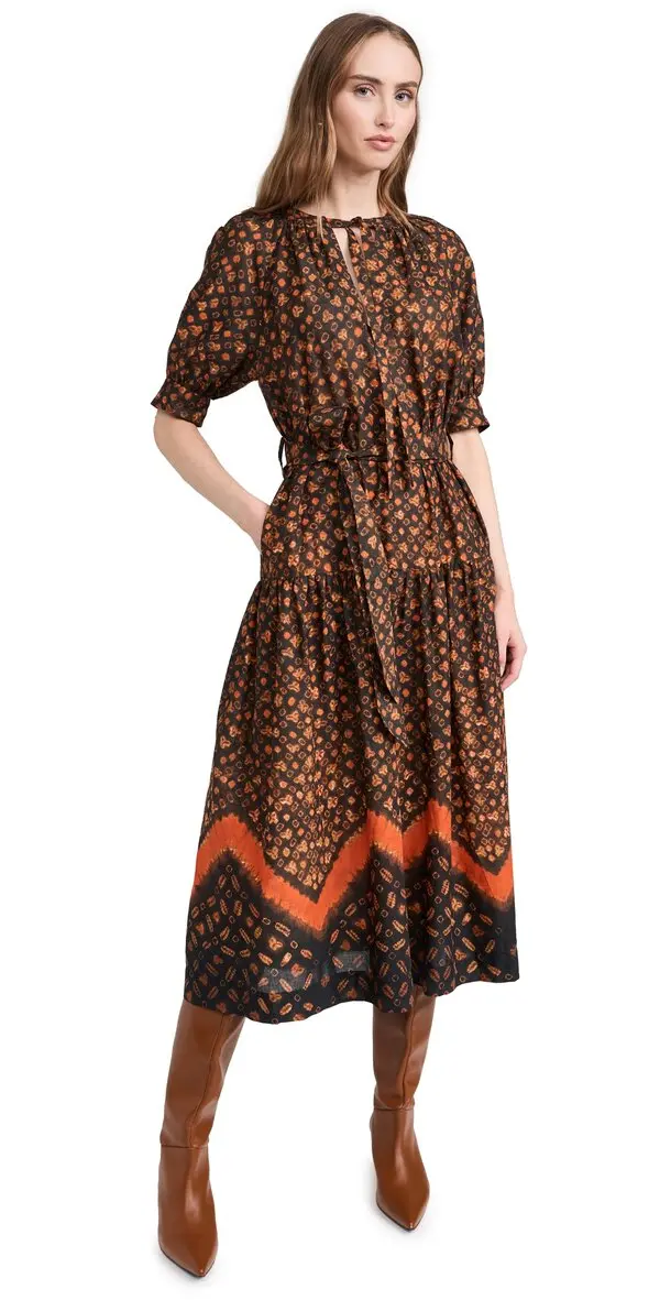 O.P.T Aksoy Tie-waist Midi Dress