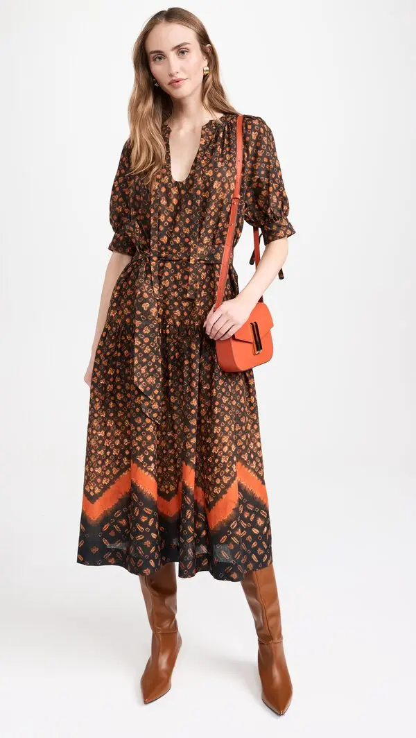 O.P.T Aksoy Tie-waist Midi Dress
