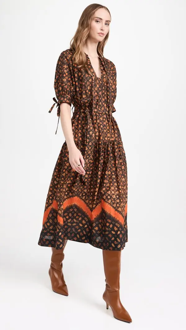 O.P.T Aksoy Tie-waist Midi Dress