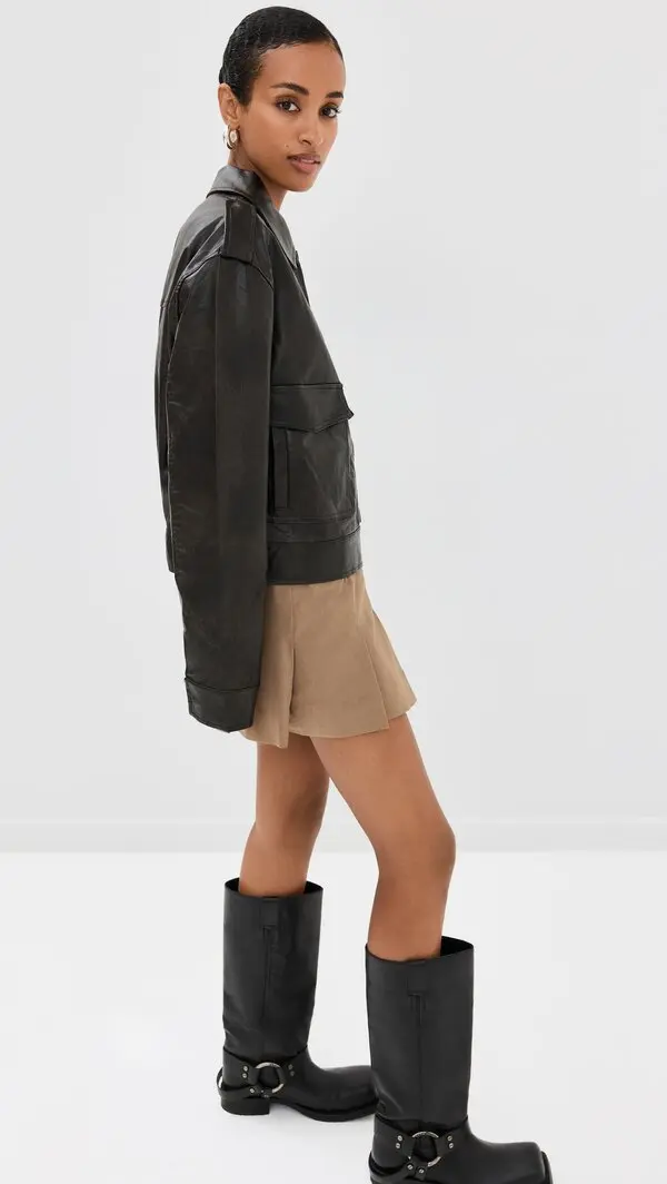 Lioness Faux Leather Bomber Jacket